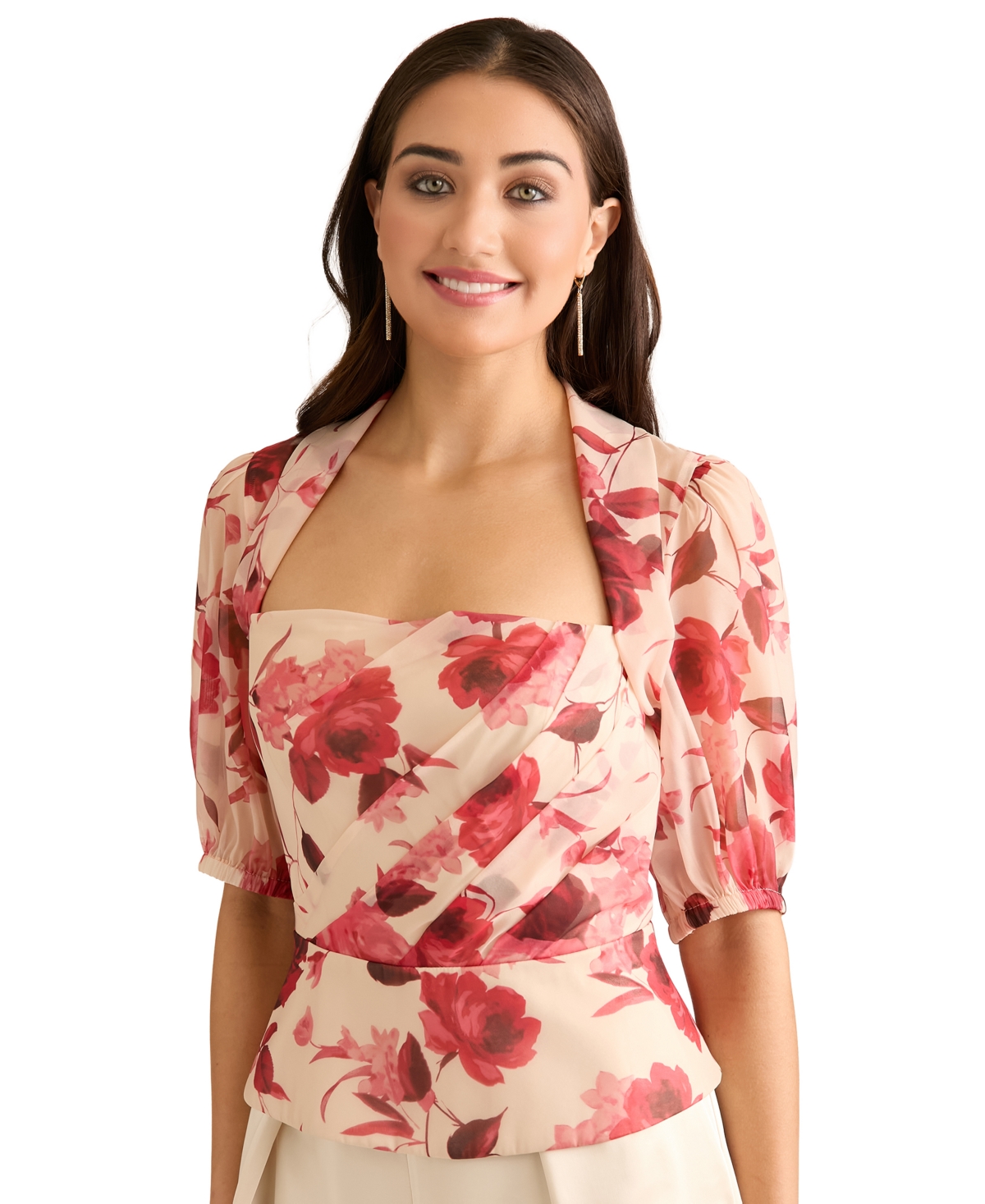 Click here for Muse Womens Pleated Square Neck Corset Top - Champ... prices