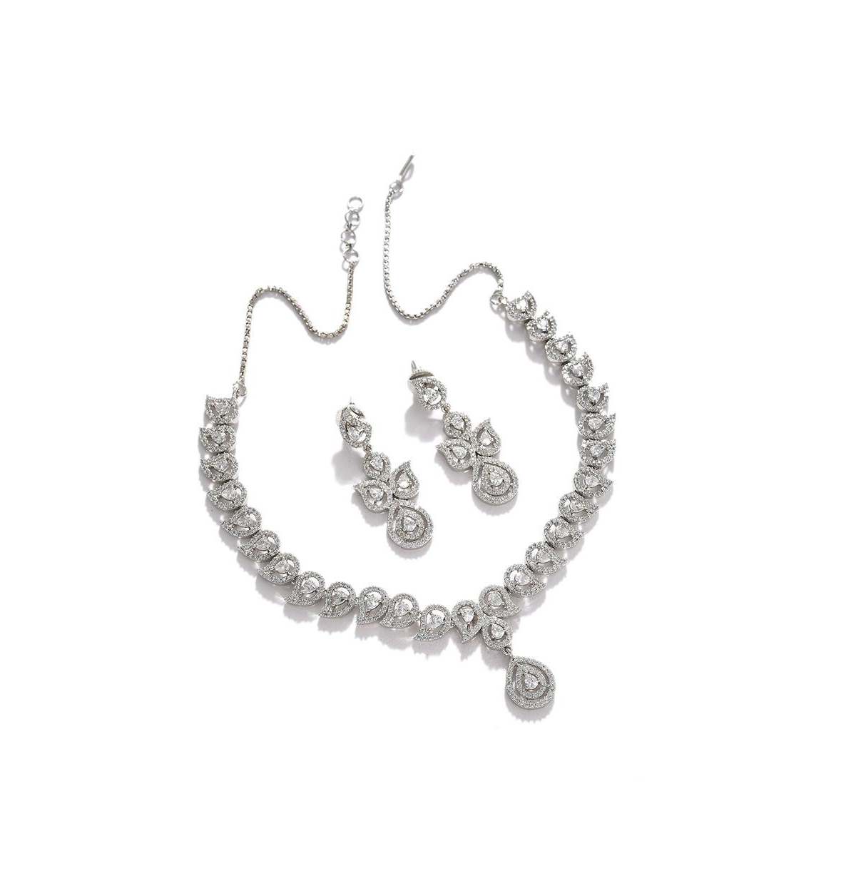 Click here for Sohi Womens Crystal Bling Necklace And Earrings (S... prices