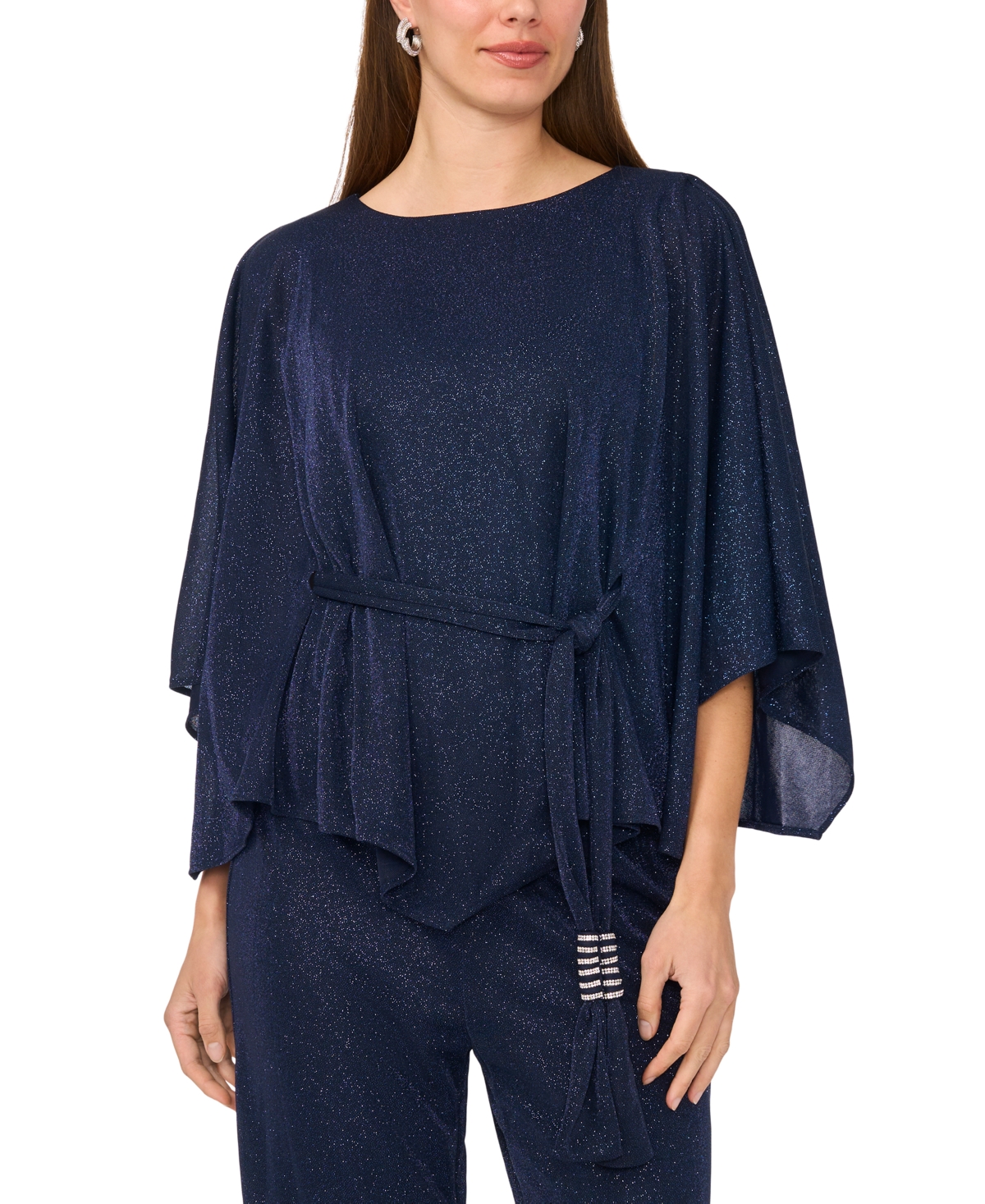 Click here for Msk Womens Crewneck 3/4-Sleeve Top - Navy prices