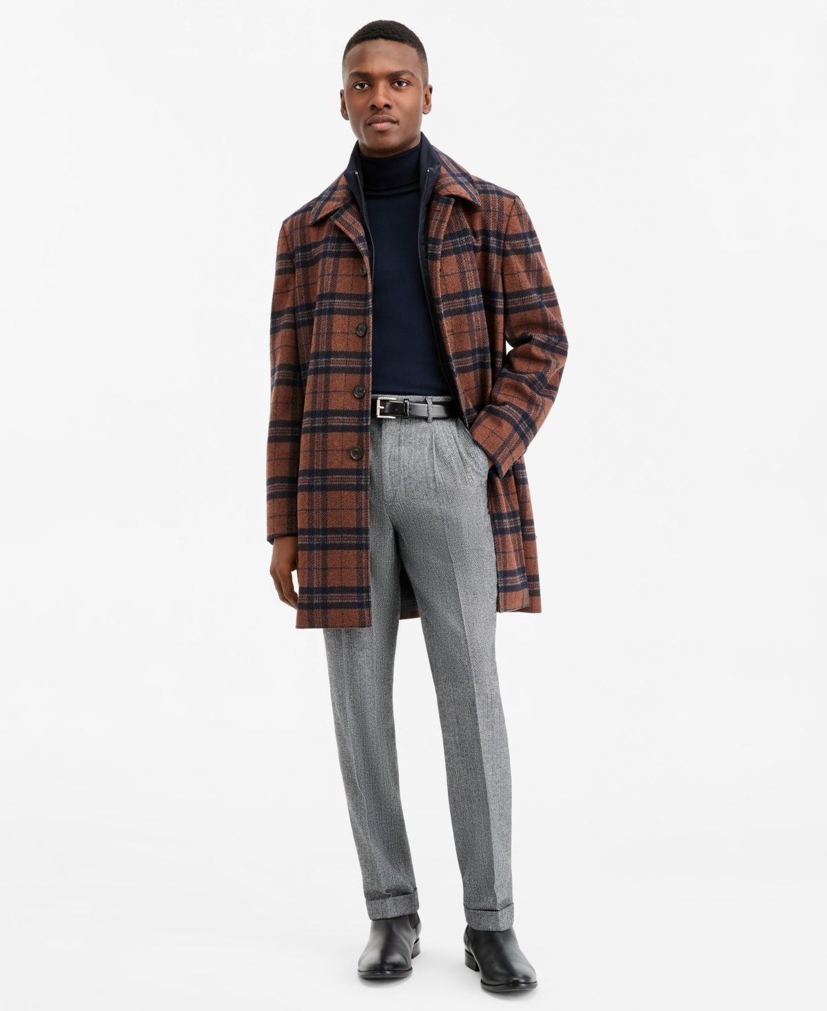 Click here for Ted by Ted Baker Mens Modern-Fit Plaid Overcoat -... prices