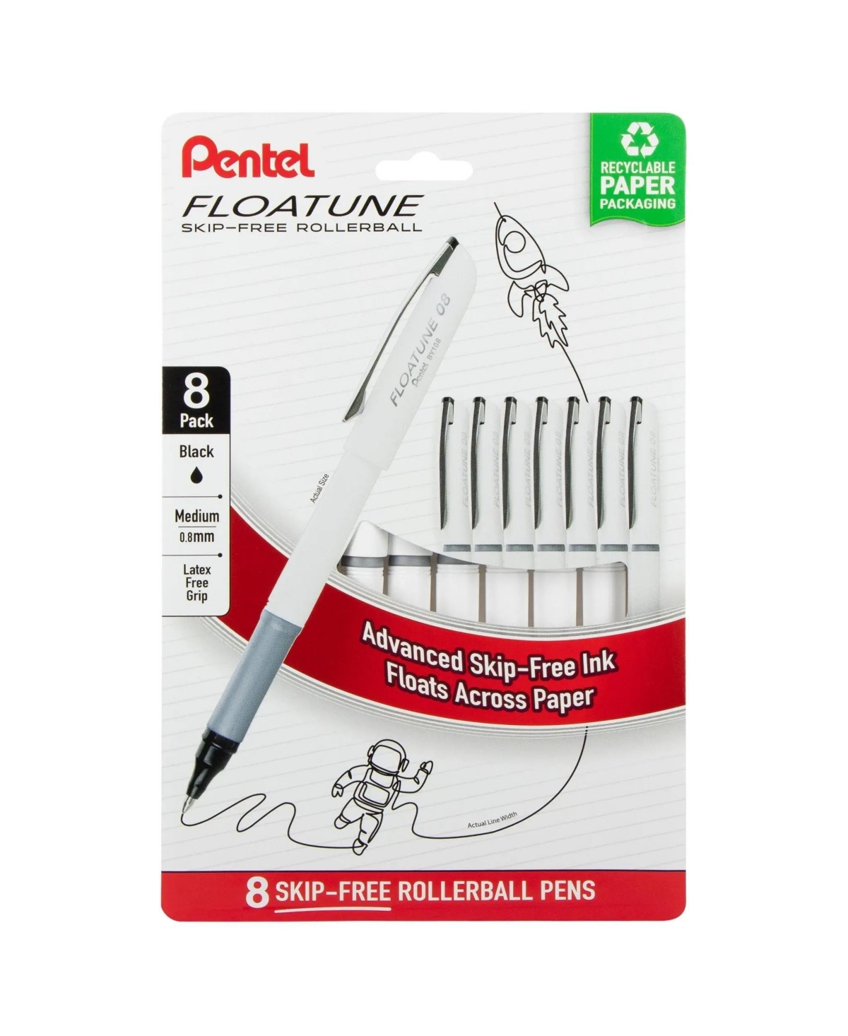 Click here for Pentel Floatune Rollerball Pens  0.8mm  Capped Ink... prices