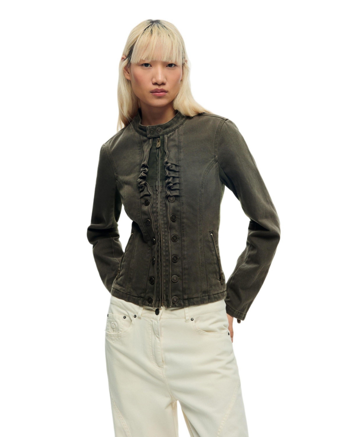 Click here for Desigual Womens Cotton jacket with zipper - Light... prices