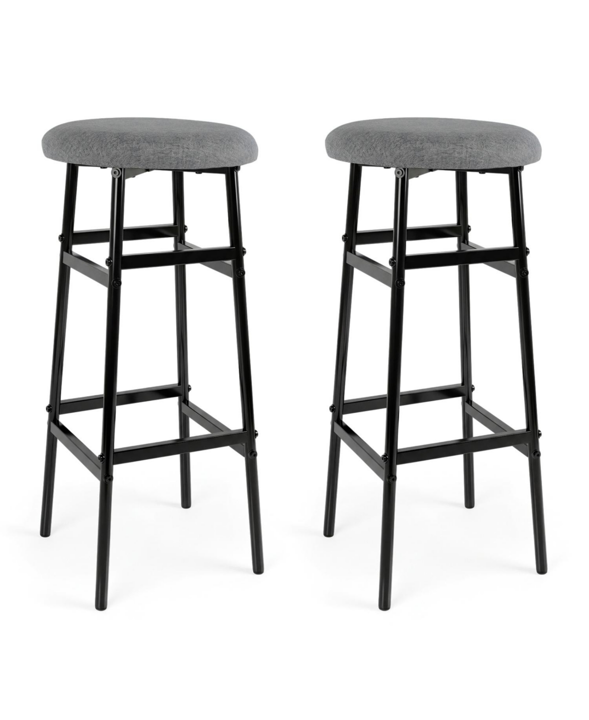 Click here for Slickblue Modern Bar Stools Set of 2 with Metal Fr... prices