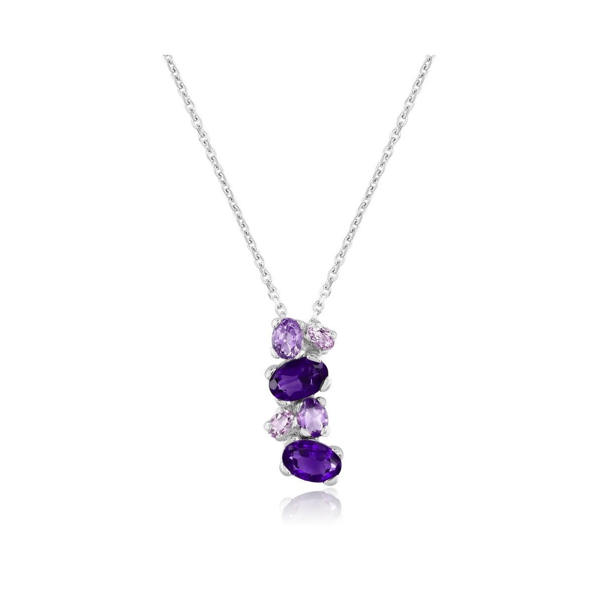 Click here for Simona Multi Gemstone Oval Sterling Silver Necklac... prices
