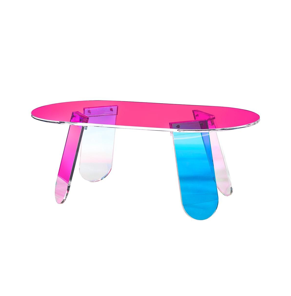 Click here for Sugift Iridescent Acrylic Coffee Table  Thick Pane... prices