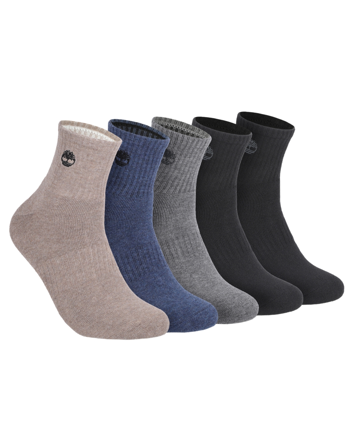 Click here for Timberland Mens 5-Pack Rivington Quarter Socks - G... prices