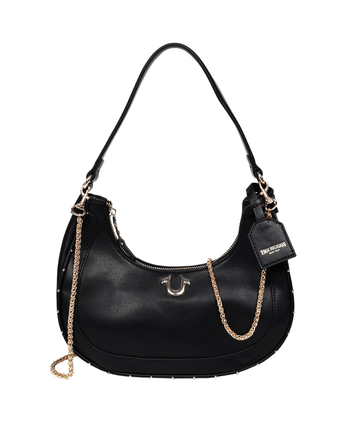 Click here for True Religion Zip Top Crescent Hobo Bag - Black prices