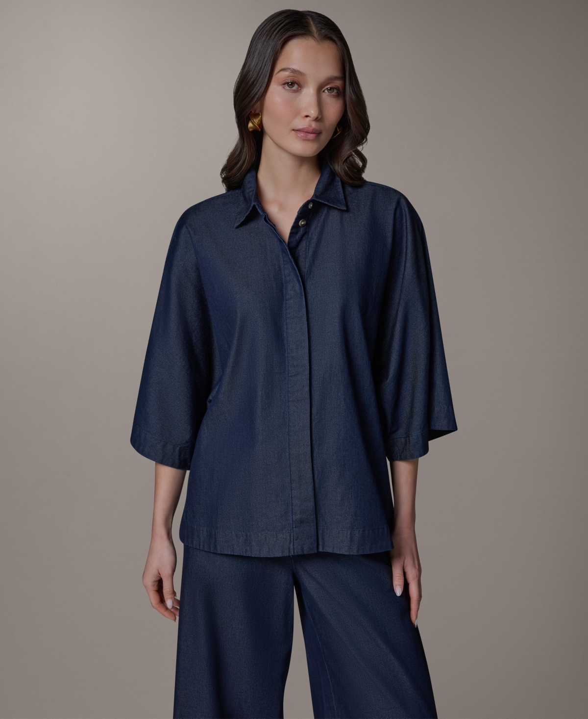 Click here for Donna Karan Weekend Womens Bali Dolman Denim Butto... prices