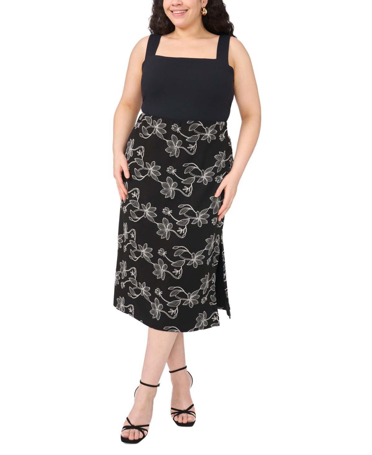 Click here for Vince Camuto Plus Size Floral Embroidered Pull-On... prices