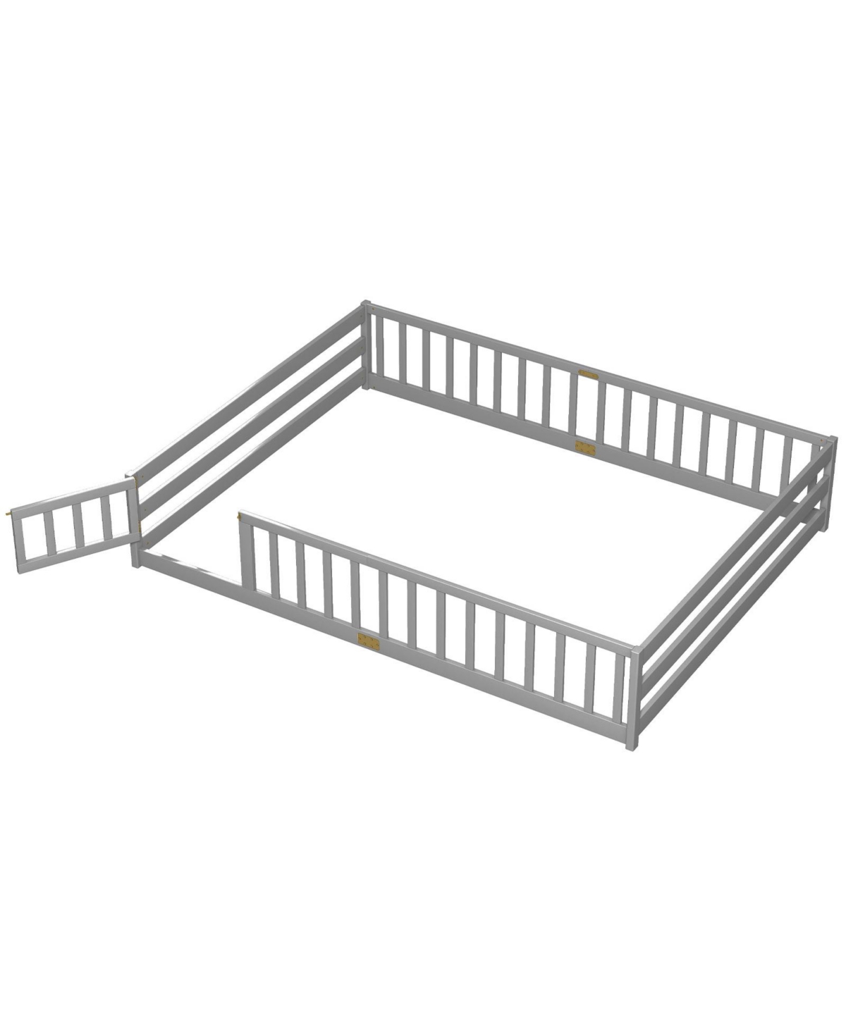 Click here for Slickblue Kids Floor Bed Frame with Full Length Gu... prices