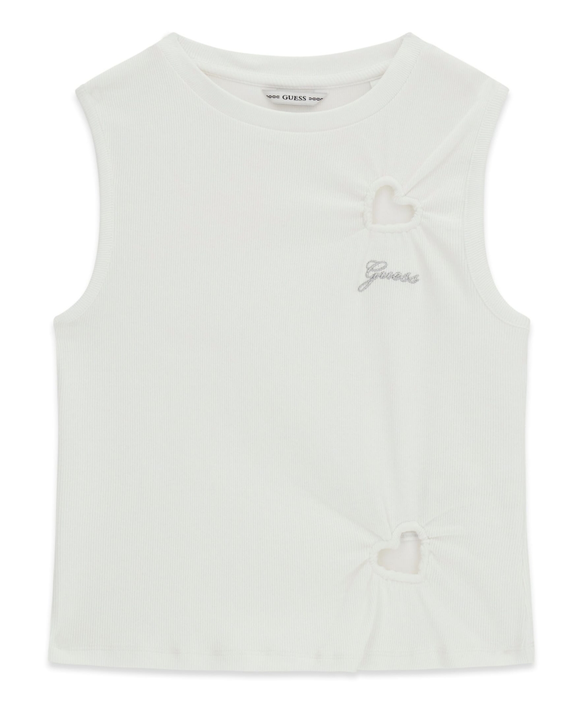 Click here for Guess Girls 7-16 Stretch Rib Sleeveless Top - Whit... prices