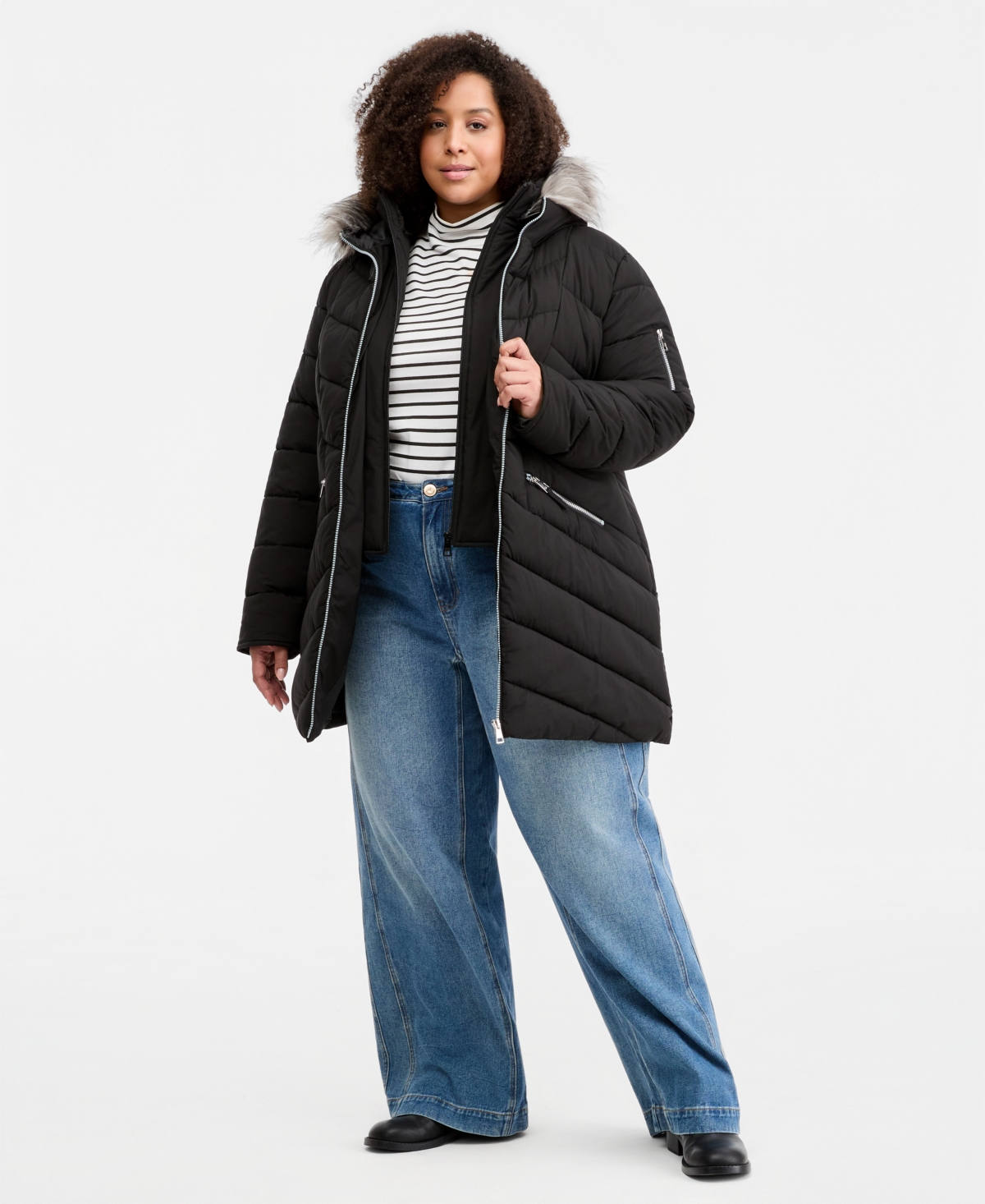 Click here for Maralyn & Me Trendy Plus Size Faux-Fur-Trim Hooded... prices