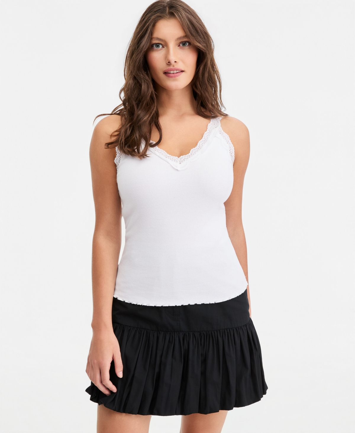 Click here for On 34th Womens Lace-Trim Ribbed Tank Top  Macys Ex... prices