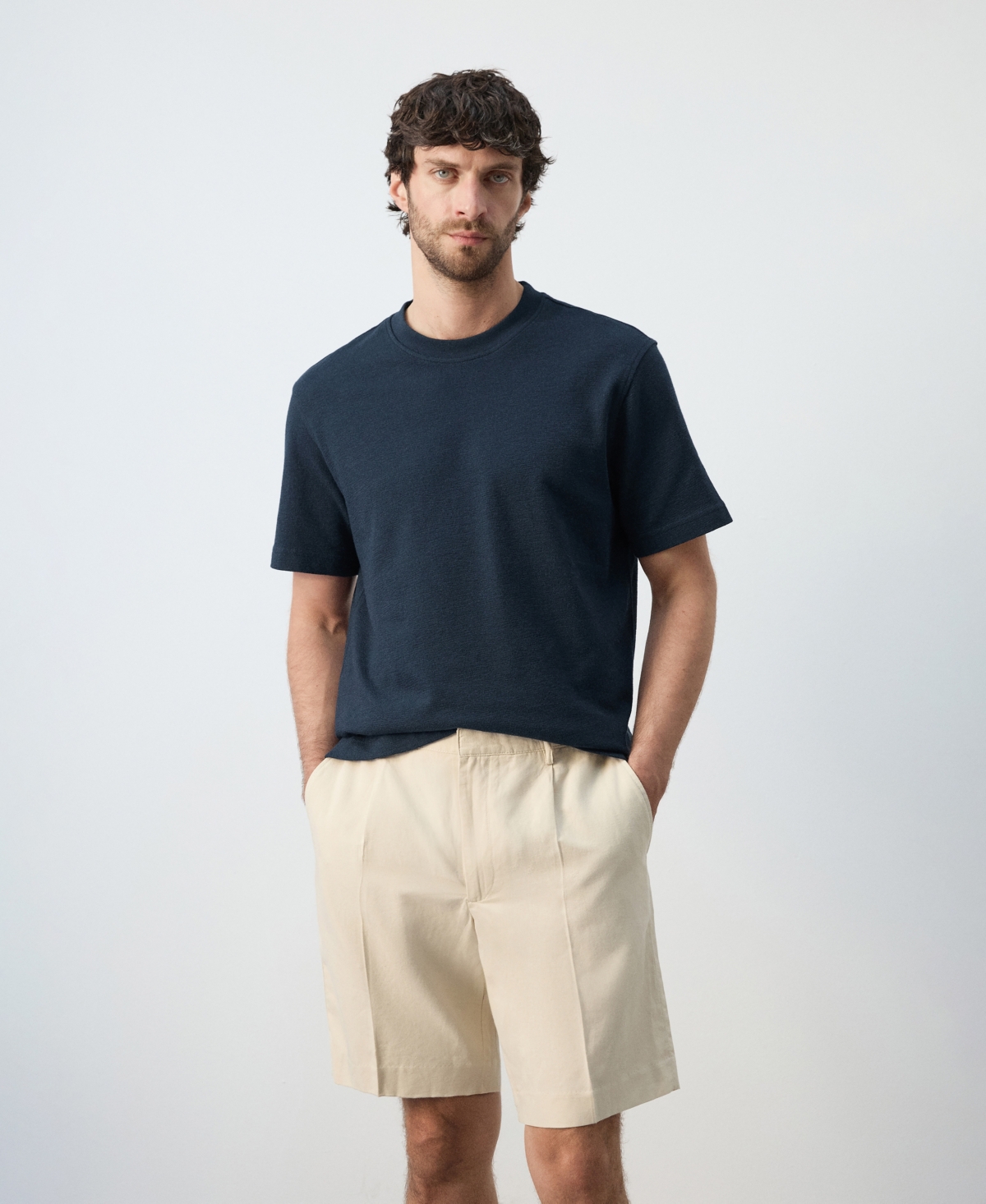 Click here for Mango Mens Regular Fit T-Shirt - Navy prices