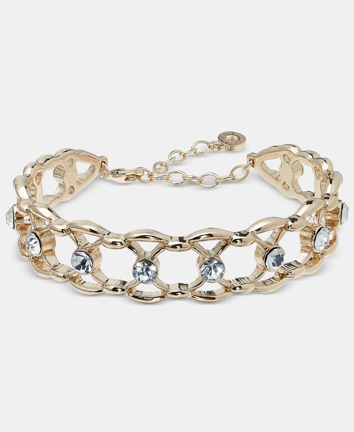 Click here for Anne Klein Crystal Openwork Cuff Bracelet - White prices