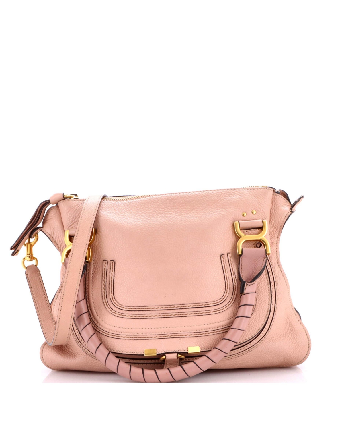 Click here for Pre-Owned Chloe Medium Marcie Satchel Leather - Na... prices