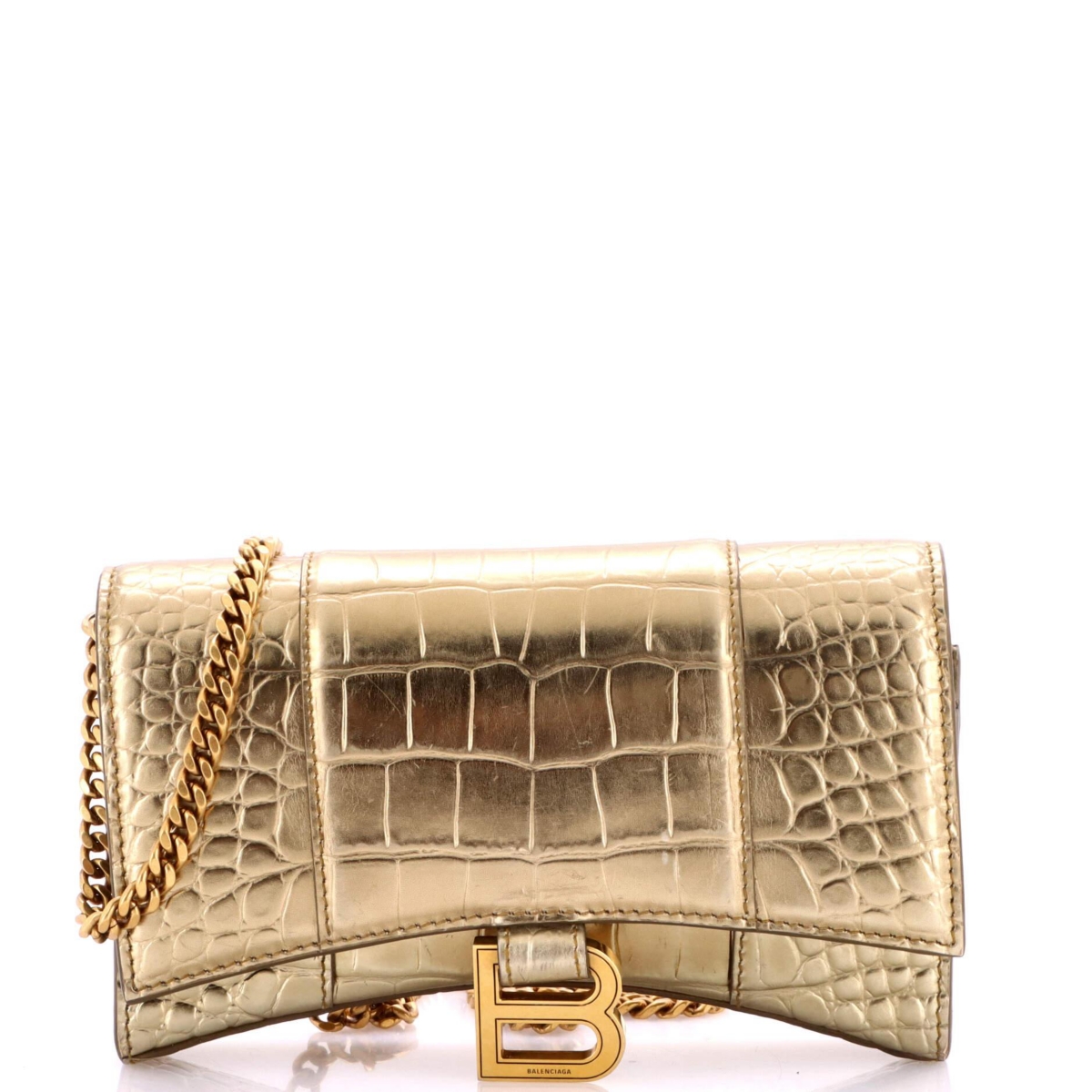 Click here for Pre-Owned Balenciaga Hourglass Chain Wallet Emboss... prices