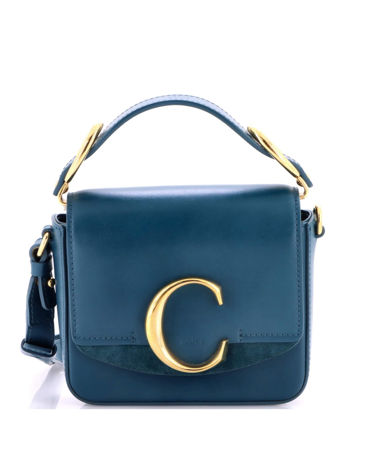 Click here for Pre-Owned Chloe Mini C Flap Bag Leather - Blue prices