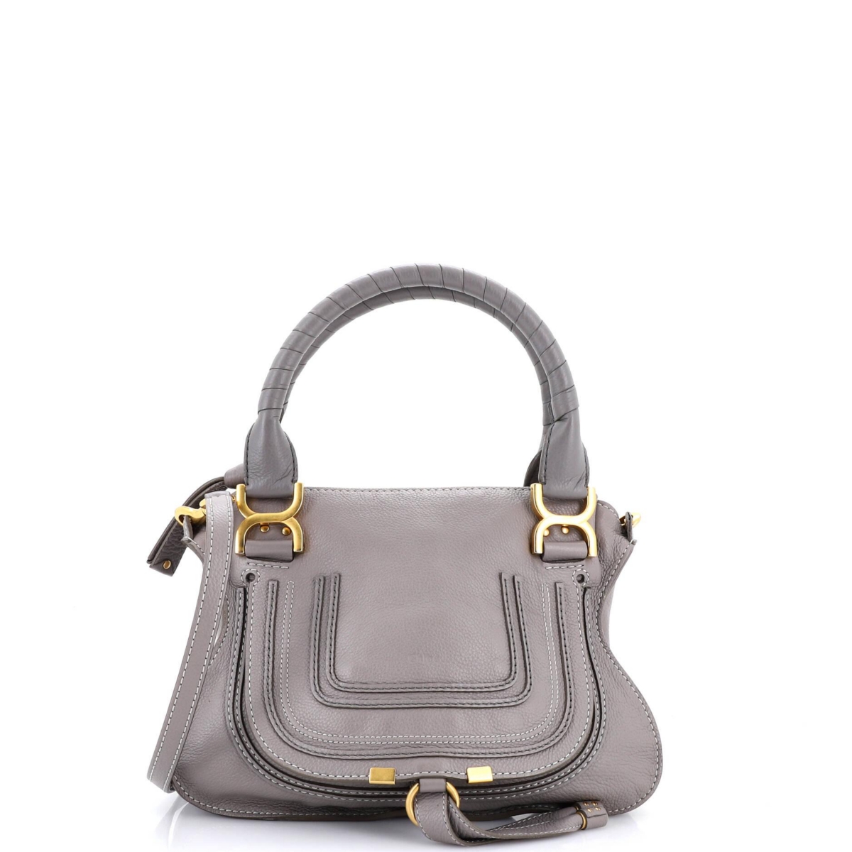 Click here for Pre-Owned Chloe Small Marcie Satchel Leather - Gre... prices