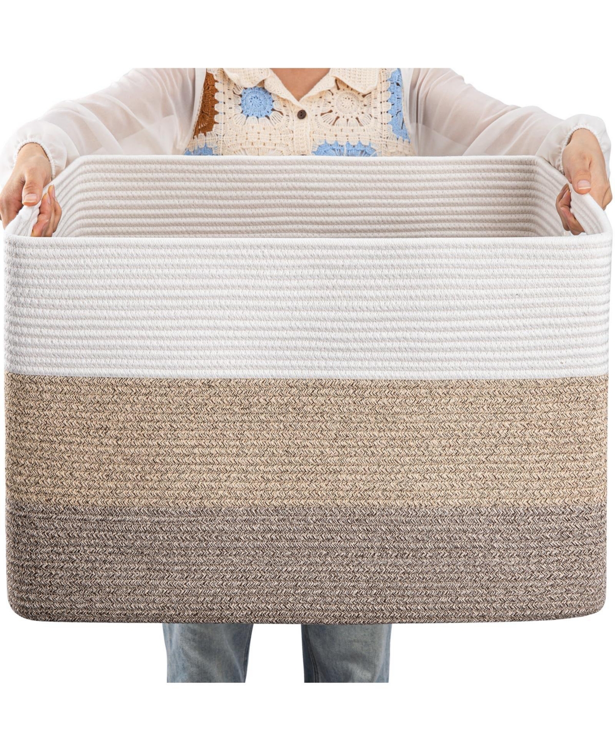 Click here for Gnuadz Large Woven Storage Basket with Handle Gift... prices