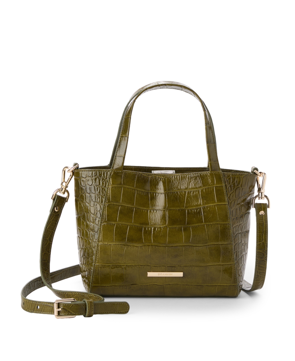 Click here for Brahmin Small Mona Alba Small Tote Bag - Olive Alb... prices