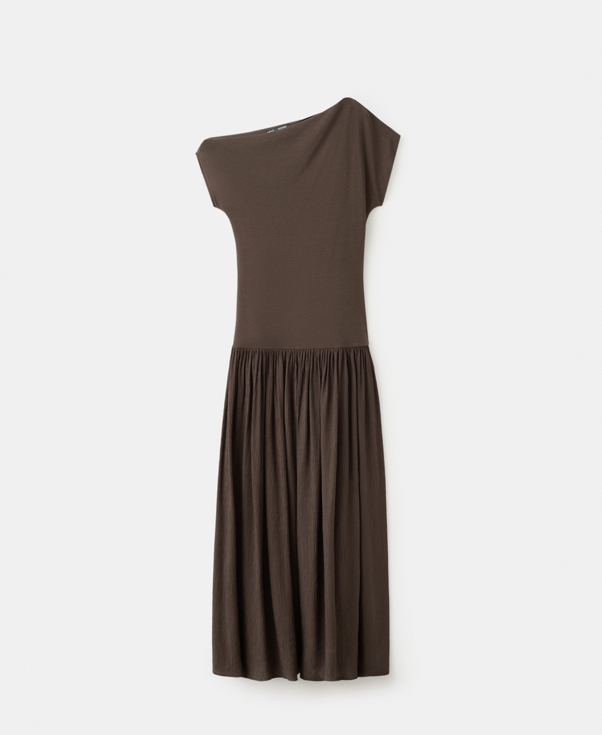 Click here for Mango Womens Asymmetrical Flared Dress - Brown prices