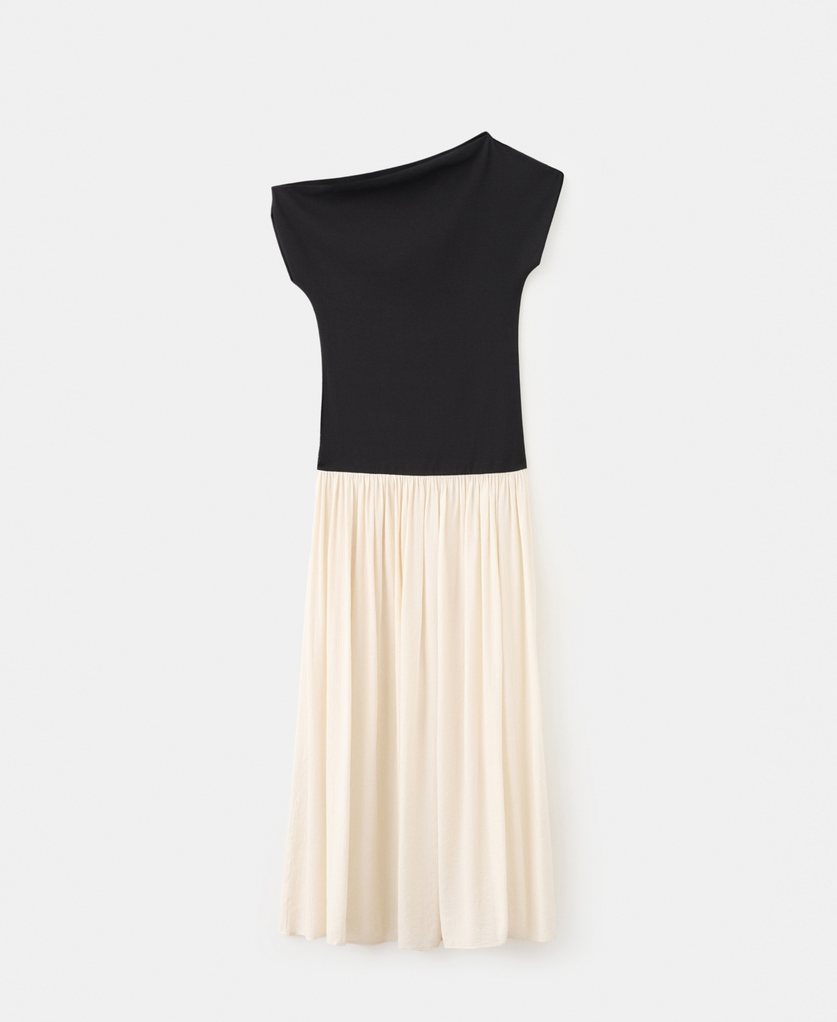 Click here for Mango Womens Asymmetrical Flared Dress - Ecru prices