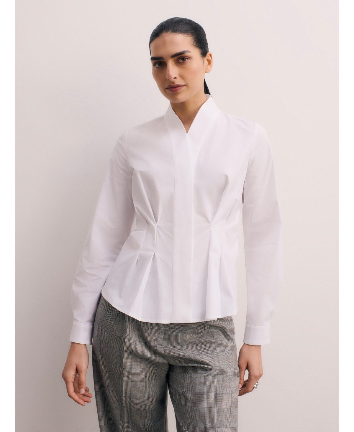 Click here for The Fold Womens Avio Cotton Blouse - White prices