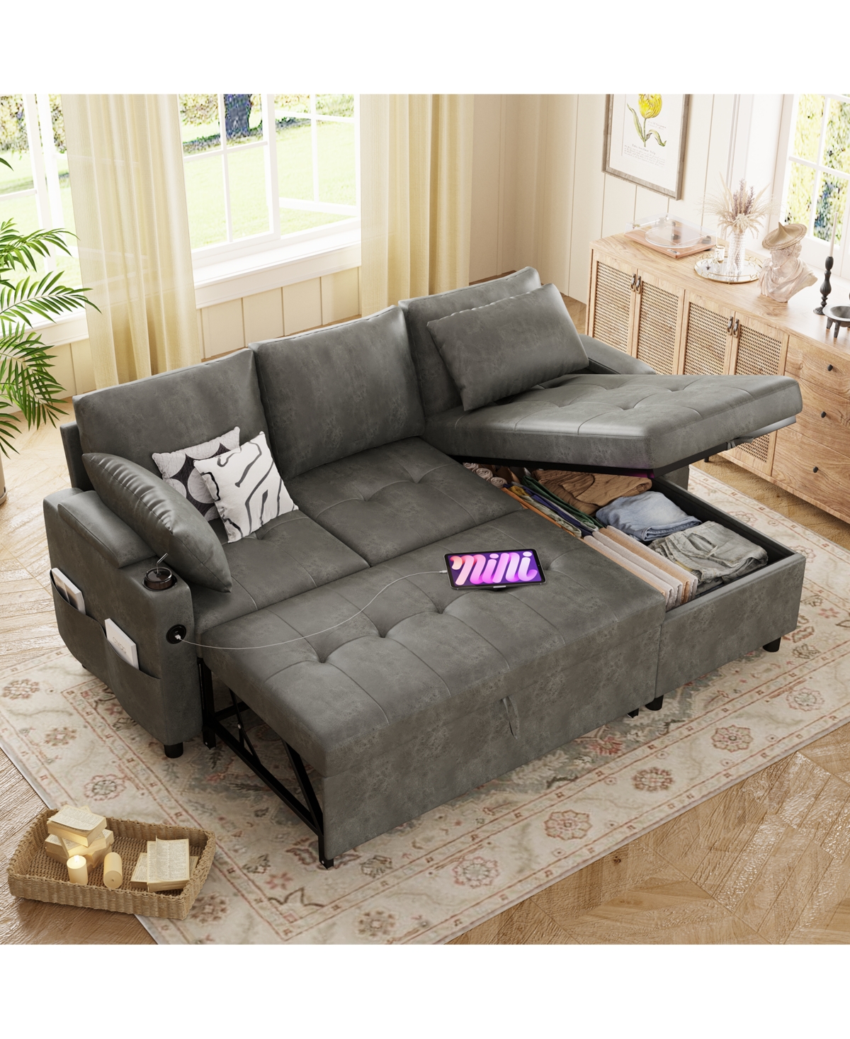 Click here for Aecojoy Sleeper Sofa Bed  3-in-1 Pull Out Couch wi... prices
