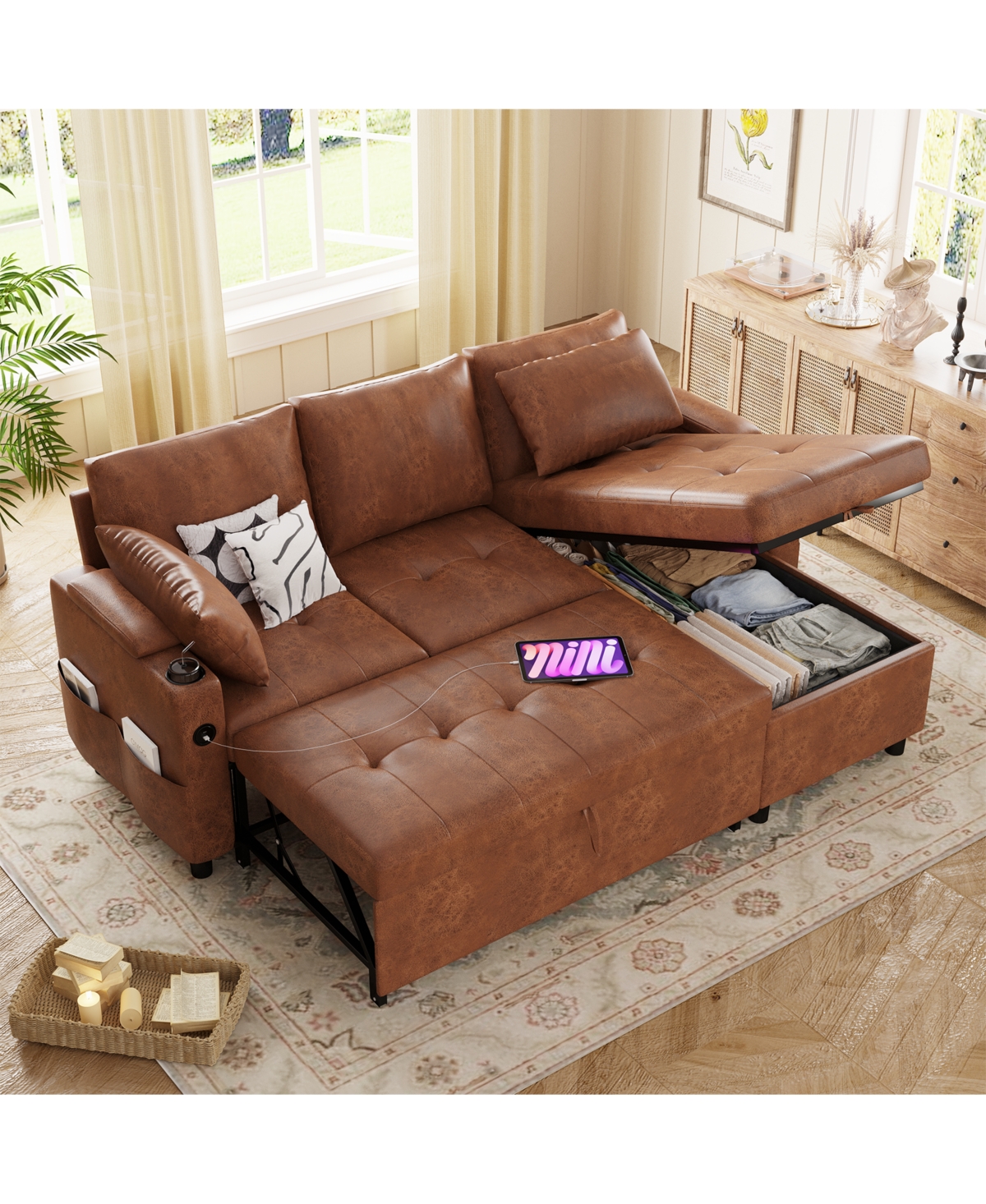 Click here for Aecojoy Sleeper Sofa Bed  3-in-1 Pull Out Couch wi... prices