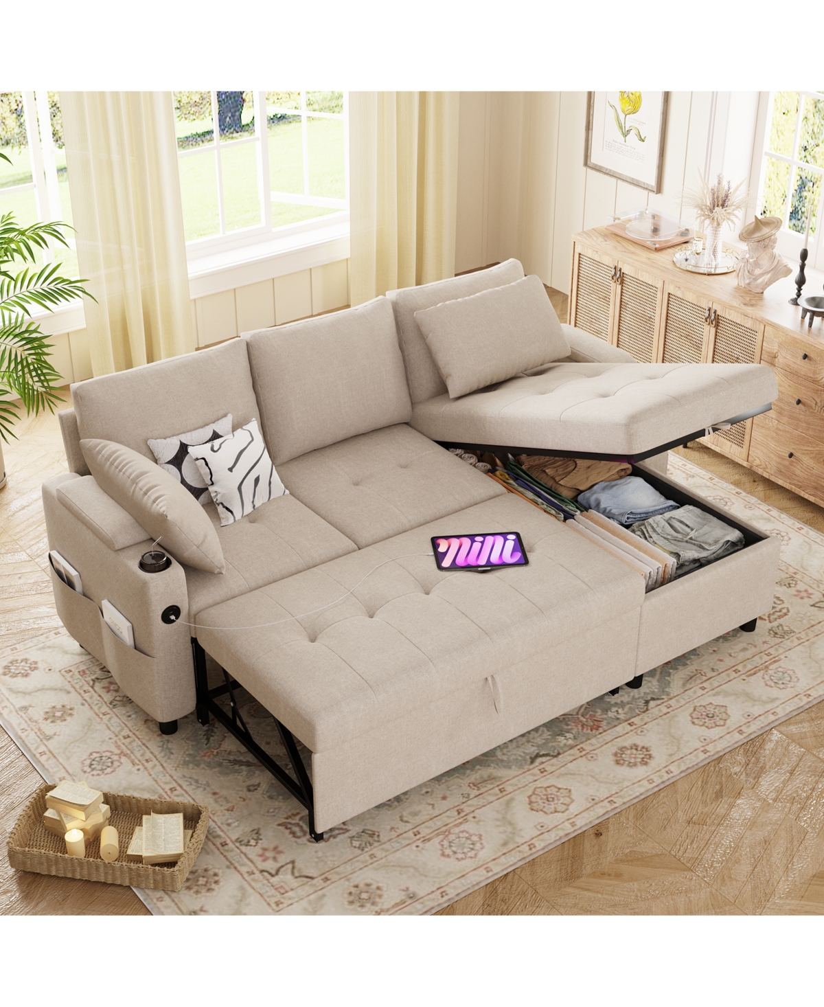 Click here for Aecojoy Sleeper Sofa Bed  3-in-1 Pull Out Couch wi... prices