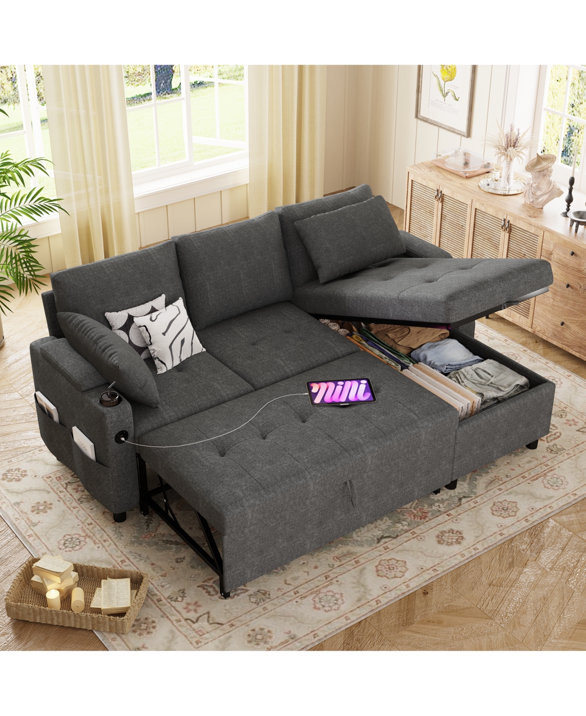 Click here for Aecojoy Sleeper Sofa Bed  3-in-1 Pull Out Couch wi... prices