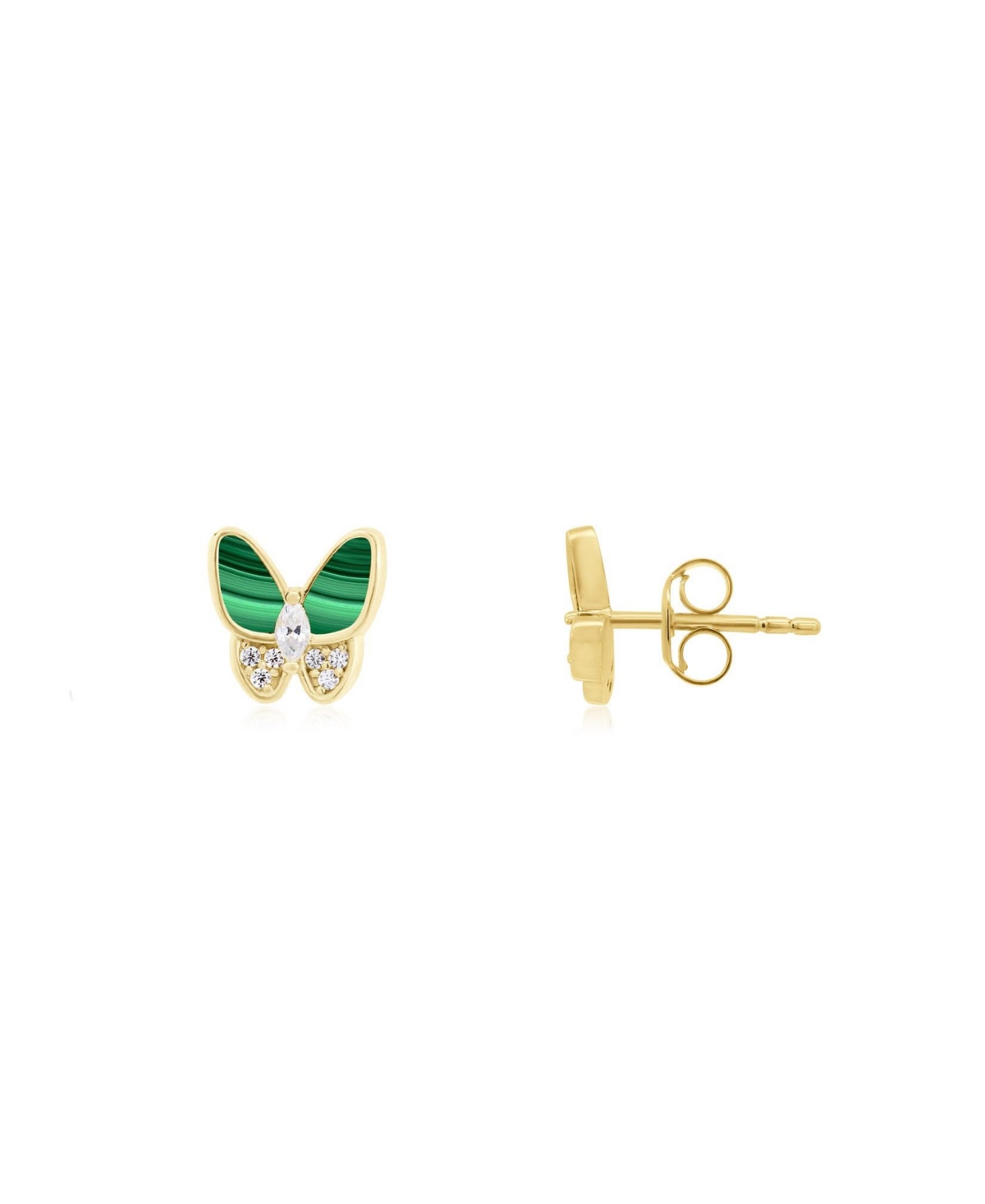 Click here for The Lovery Malachite Cz Butterfly Stud Earrings 14... prices