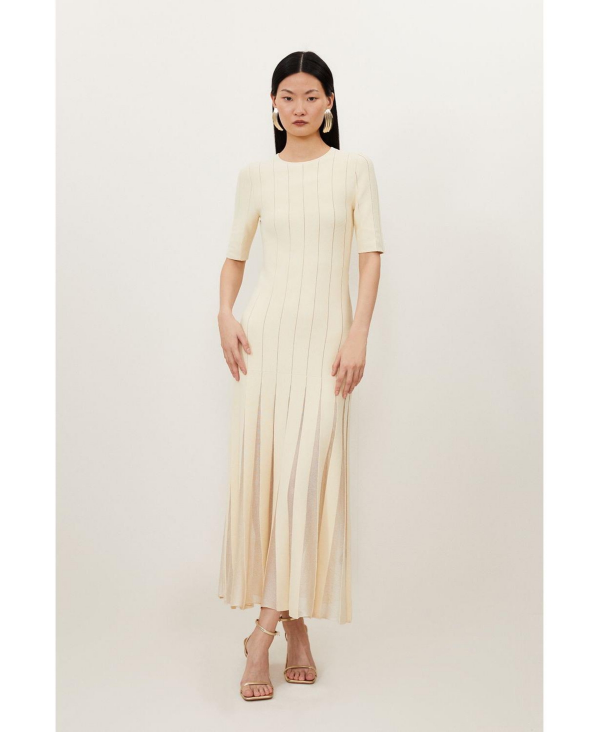 Click here for Karen Millen Womens Knit Full Skirt Midi Dress - C... prices