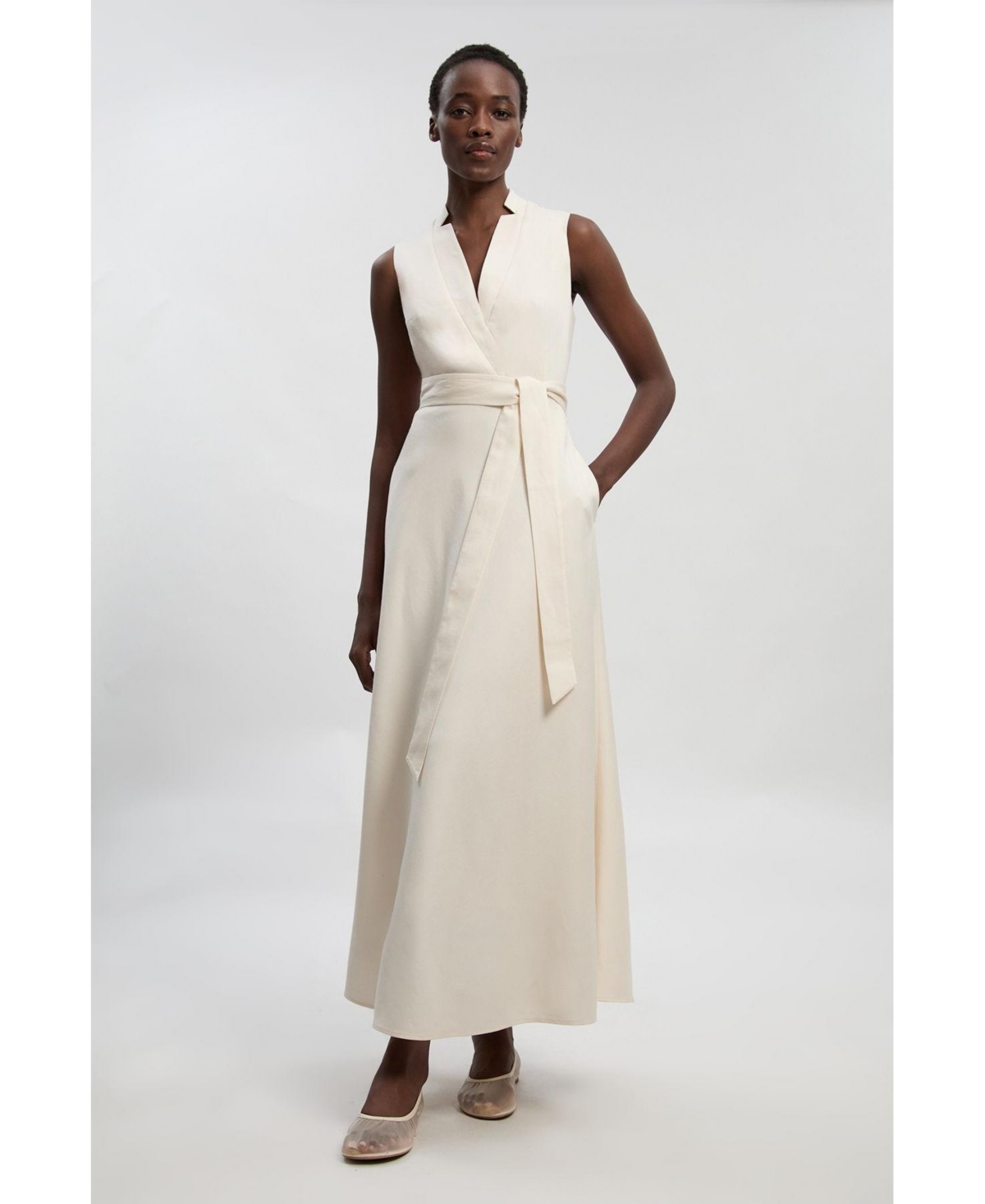 Click here for Karen Millen Womens Tailored Linen Wrap Maxi Dress... prices