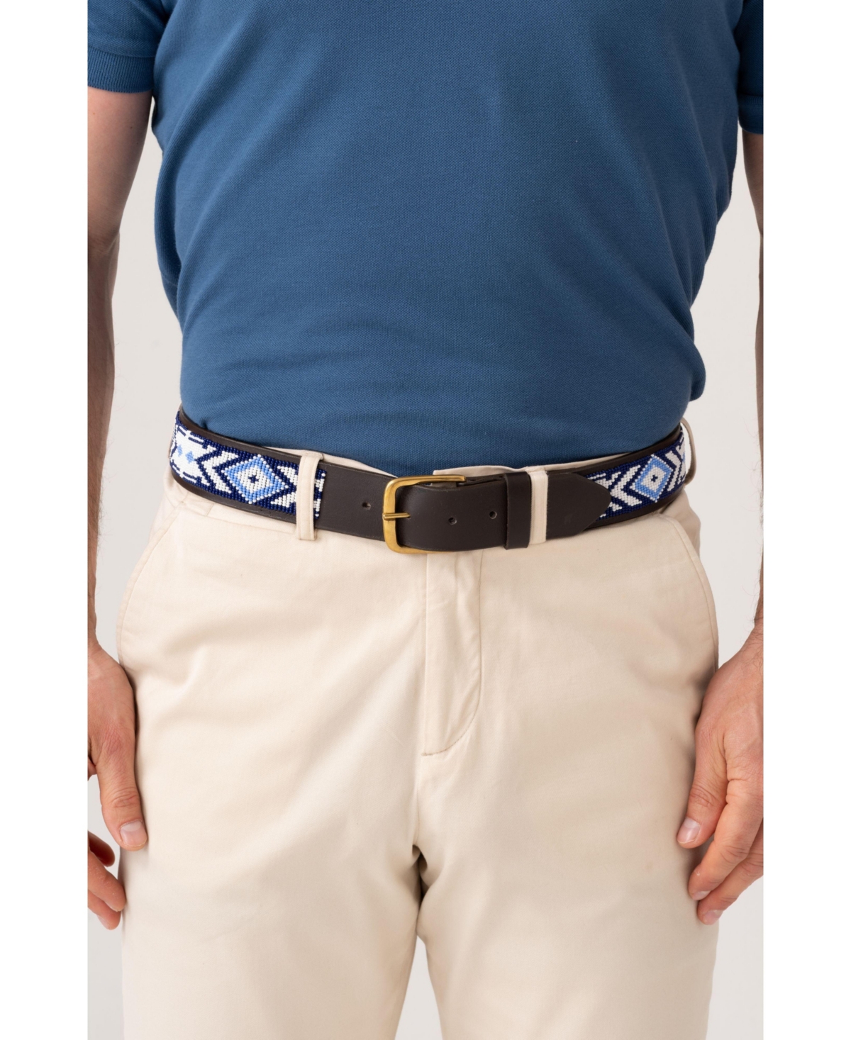 Click here for Koy Clothing Mens Maasai Beaded Belt - Purple/whit... prices