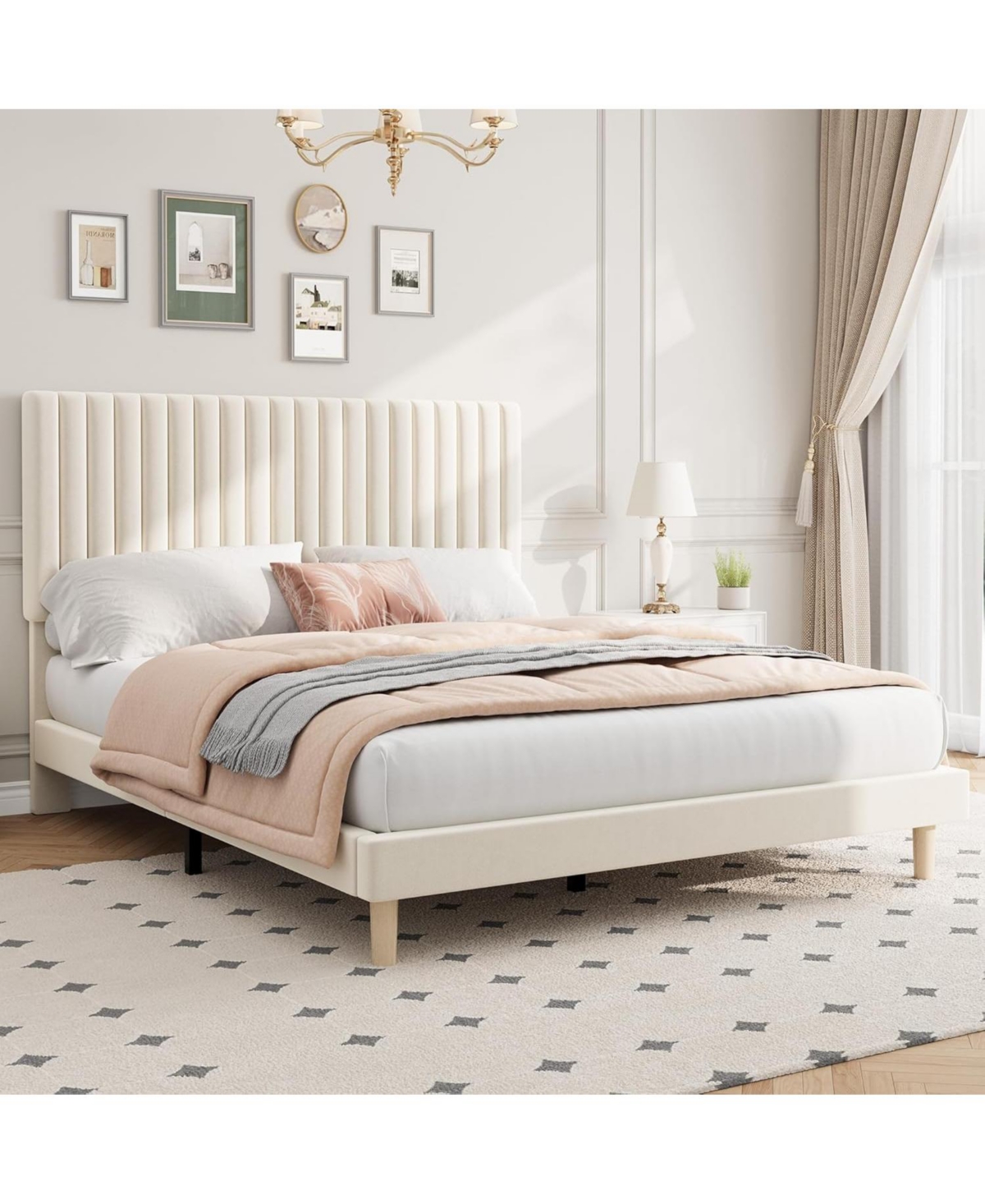 Click here for gaomon Bed Frame  Adjustable Height Headboard  Vel... prices