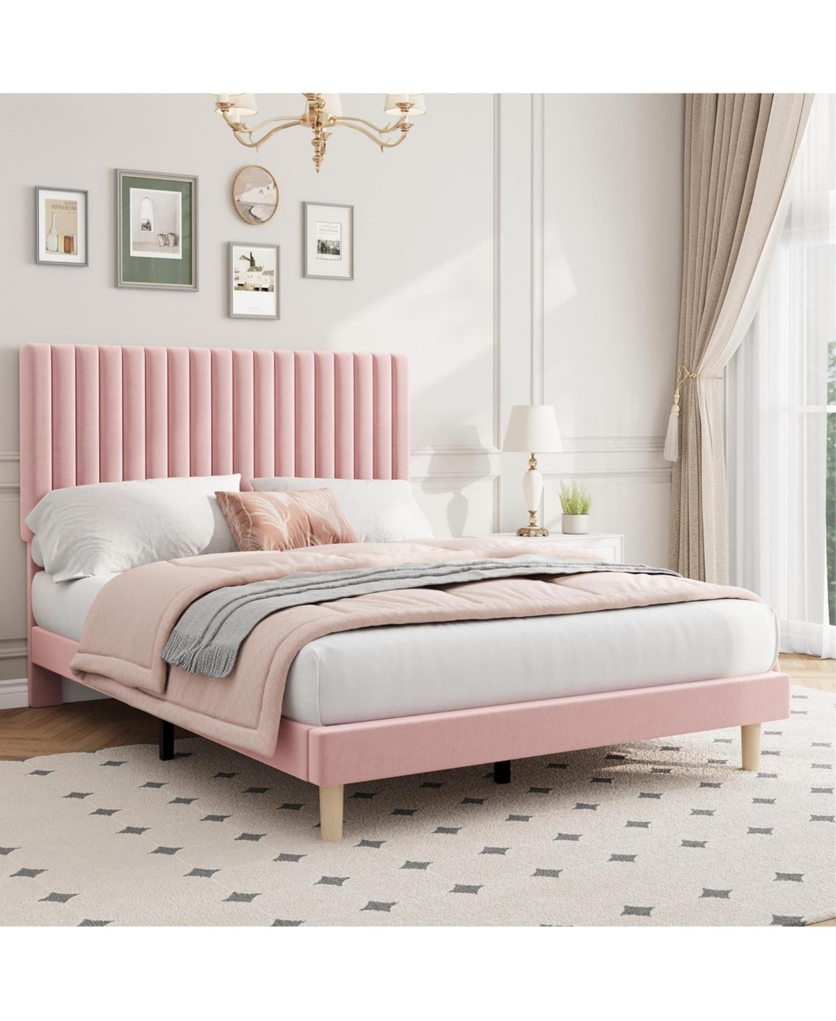 Click here for gaomon Bed Frame  Adjustable Height Headboard  Vel... prices