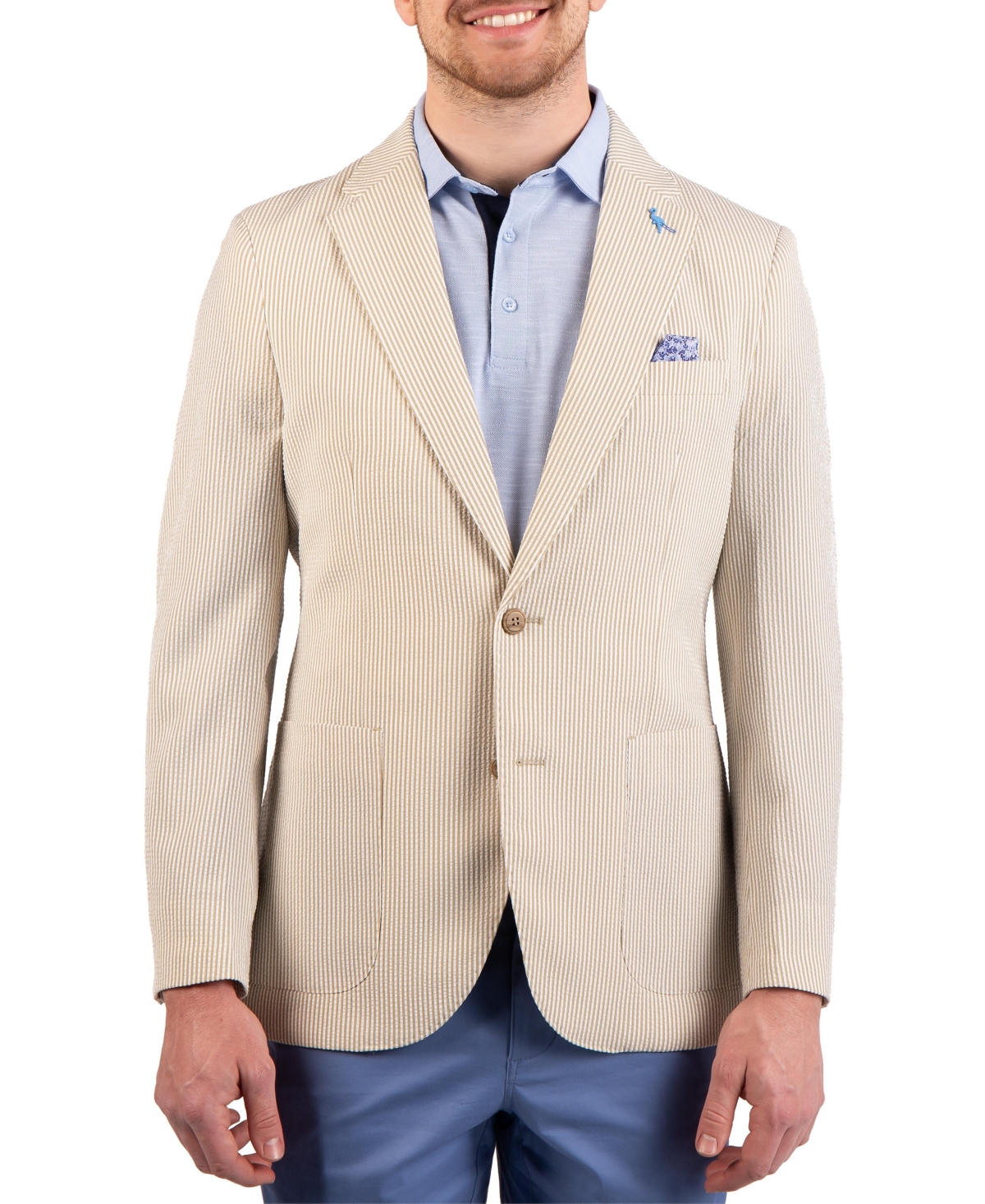 Click here for Tailorbyrd Mens Textured Stripe Seersucker Sport C... prices
