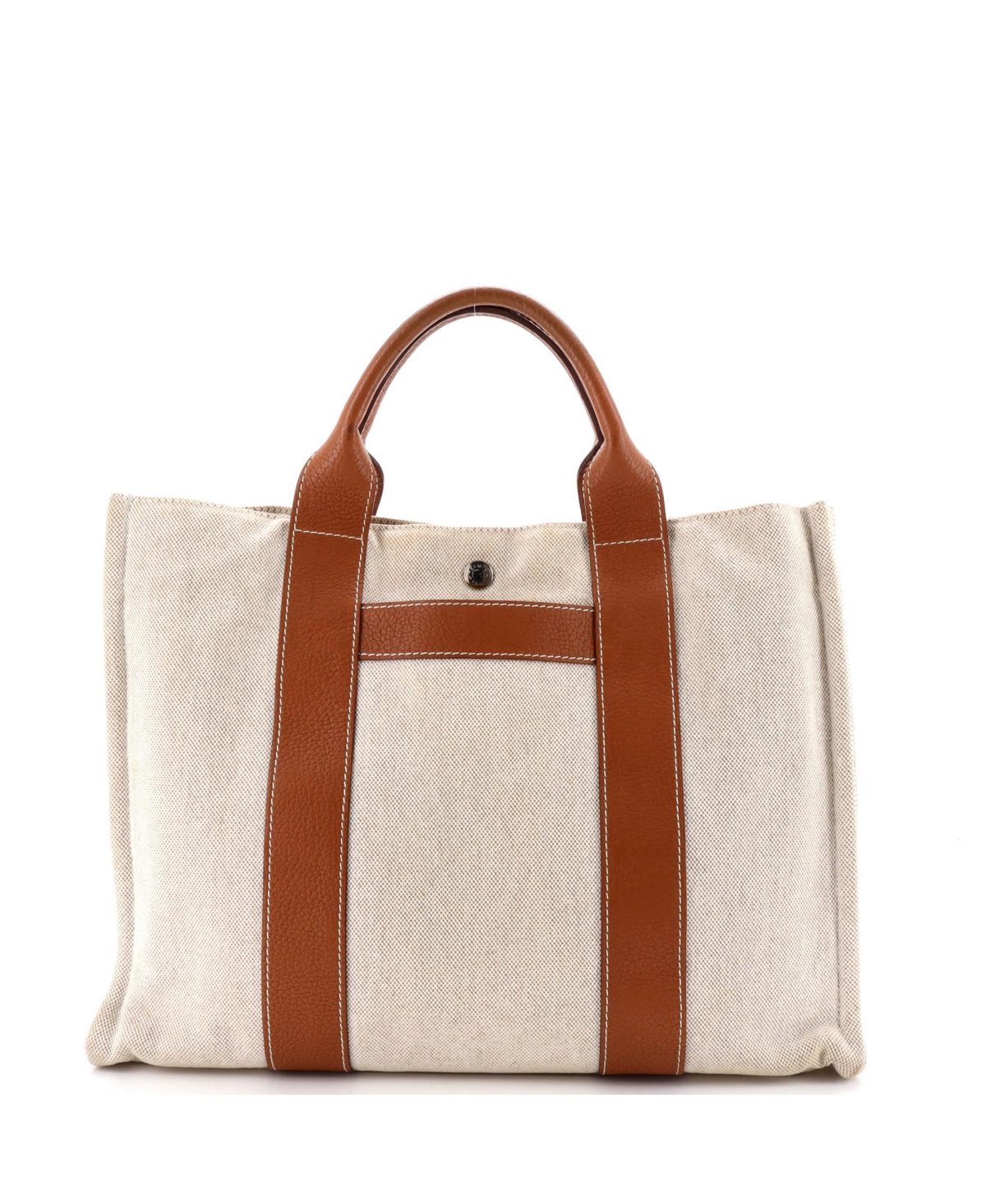 Click here for Pre-Owned HERMES Mm Sac Harnais Tote Toile and Lea... prices