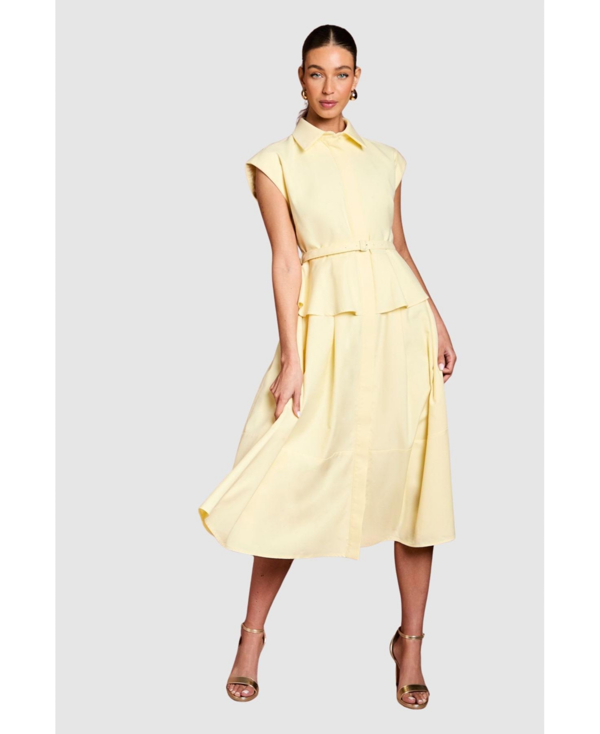 Click here for Coast Womens Peplum Detail Belted Shirt Dress - Le... prices