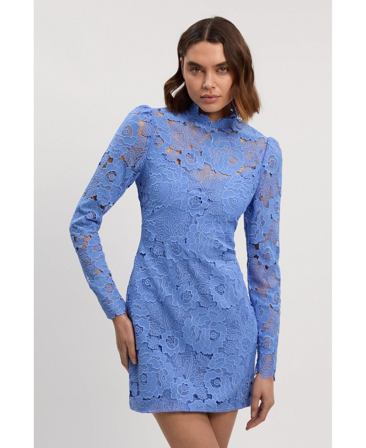Click here for Karen Millen Womens Guipure Lace High Neck Woven M... prices