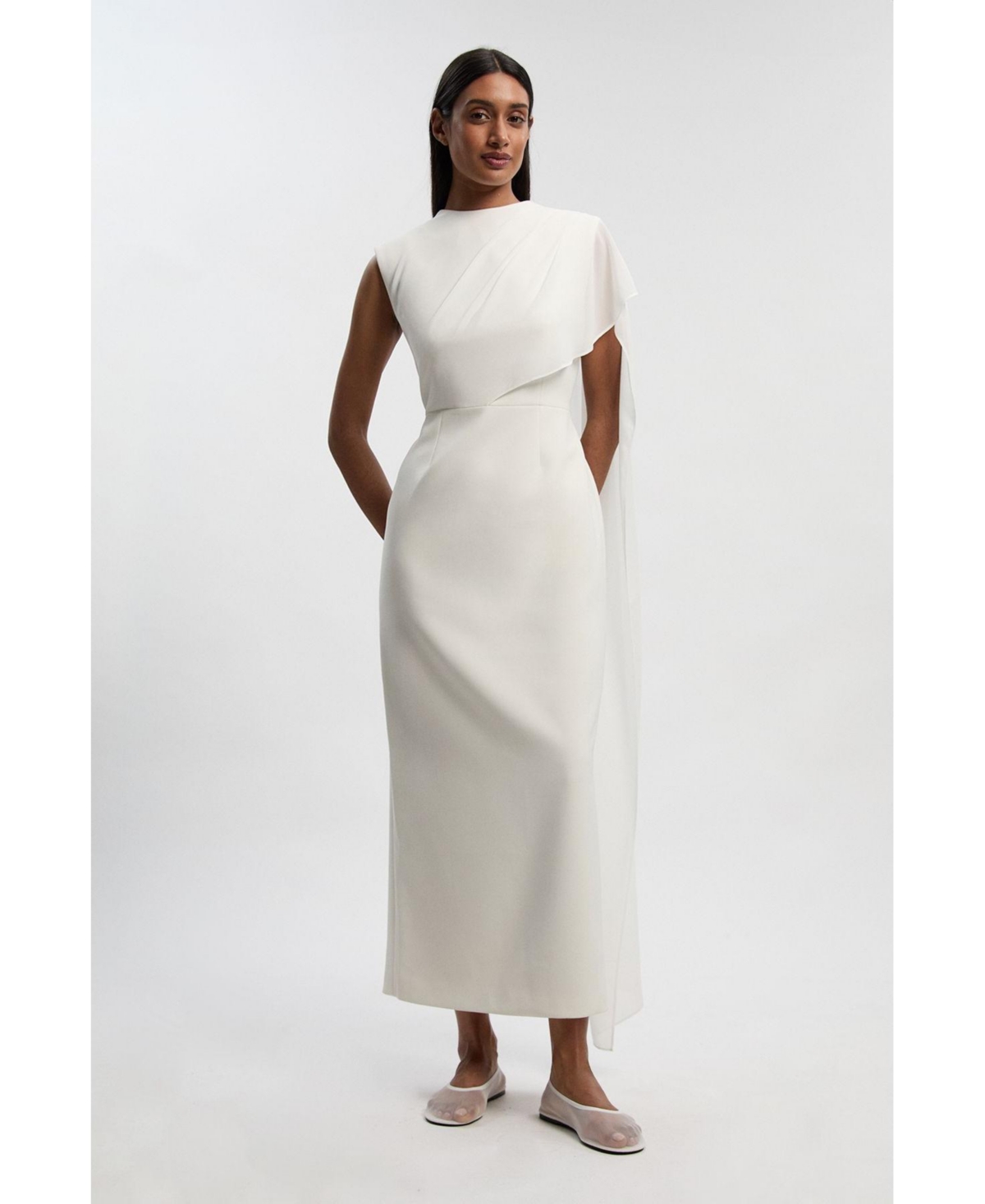 Click here for Karen Millen Womens Tailored Cape Drape Maxi Dress... prices