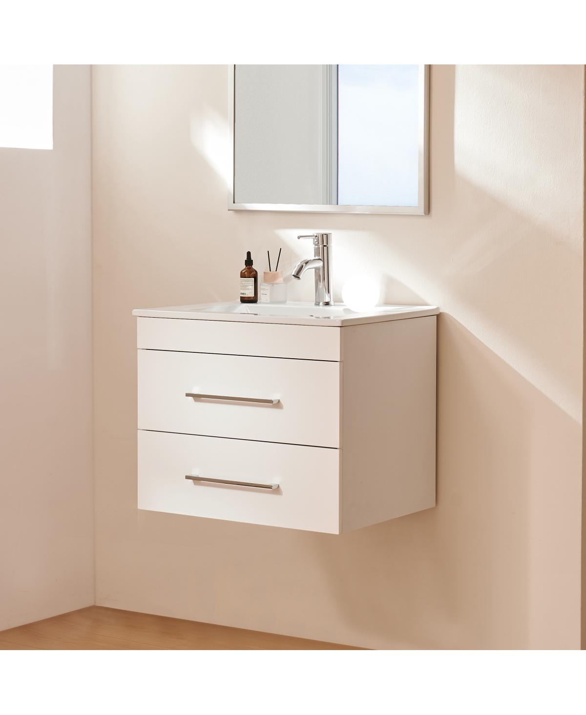 Click here for Sillysis Glossy White Wall Mounted Bathroom Vanity... prices