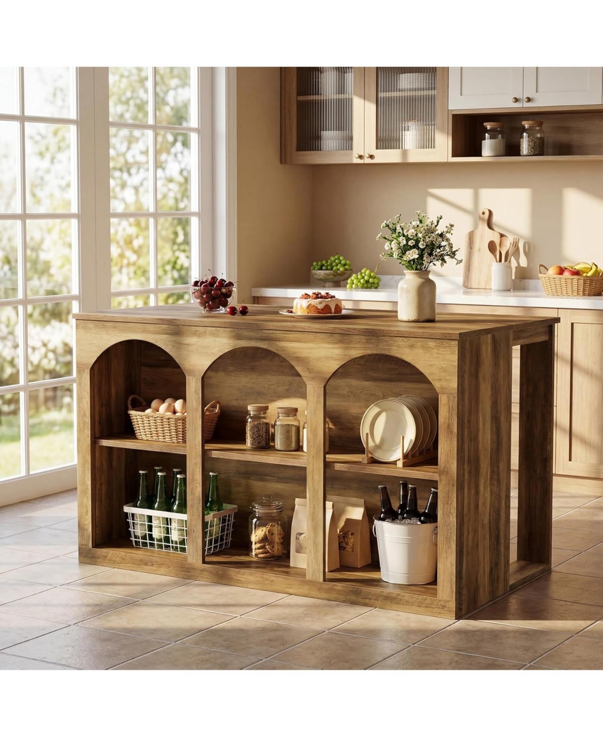 Click here for Tribesigns Kitchen Island with Storage  55-inch Co... prices