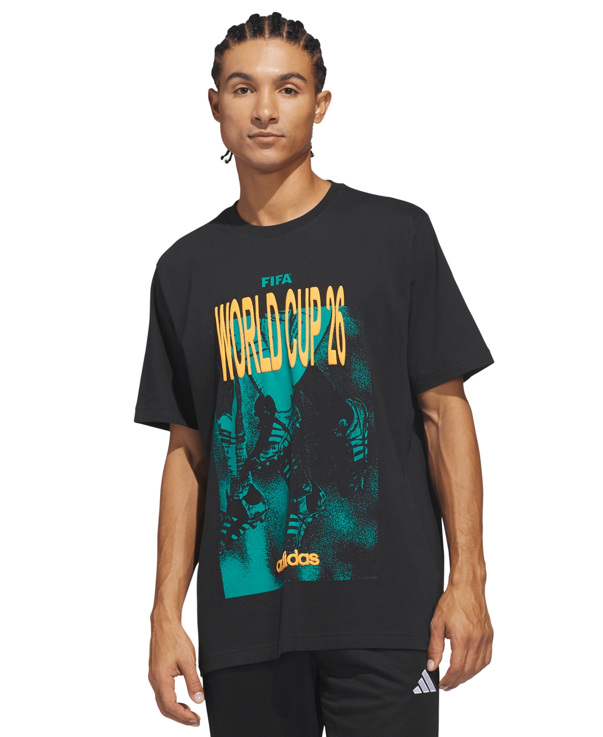 Click here for adidas Mens World Cup 26 Tour Graphic T-Shirt - Bl... prices