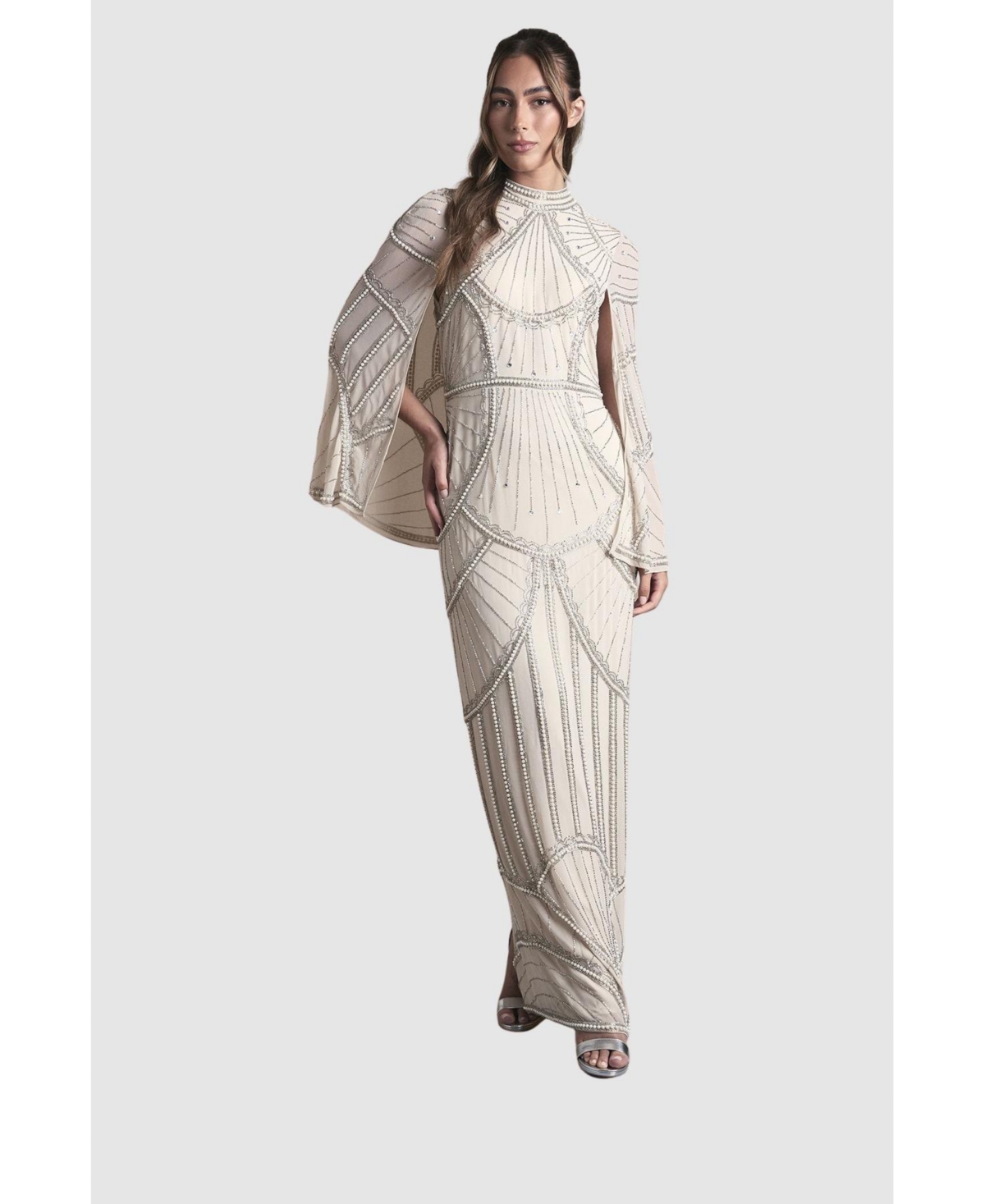 Click here for Coast Womens Maxi Cape Detail Wedding Dress - Cham... prices