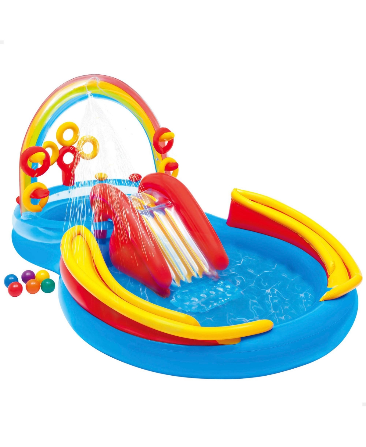 Click here for Gnuadz Rainbow Slide Inflatable Pool Ring Toss Kid... prices