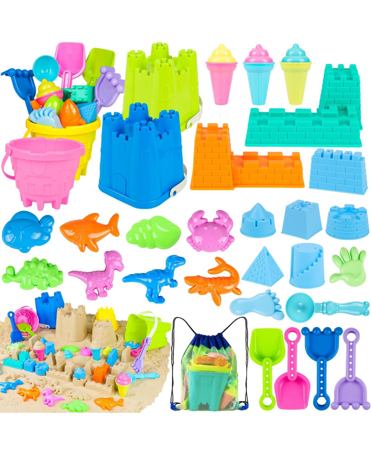 Click here for Gnuadz 34-piece Beach Toys Sand Castle Bucket Shov... prices