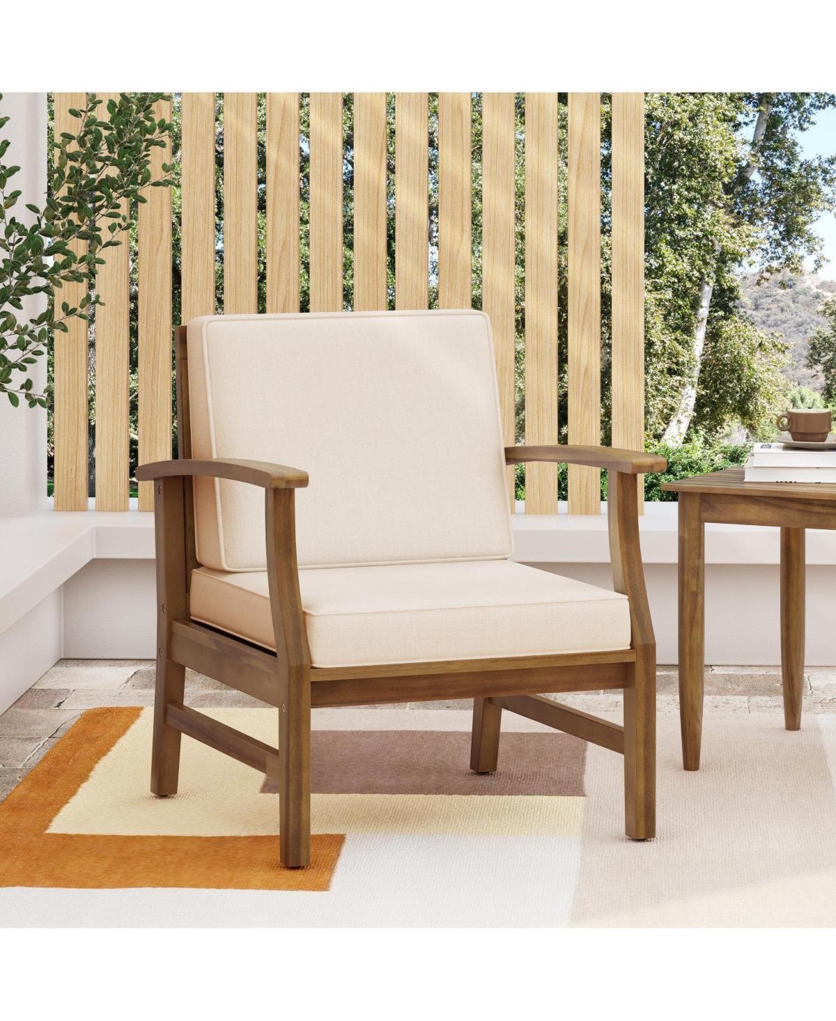 Click here for Rainsken Outdoor Accent Chair  Acacia Wood Patio C... prices